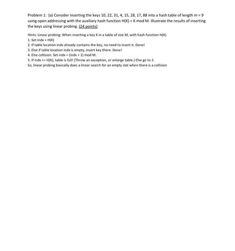 solved problem 1 a consider inserting the keys 10 22