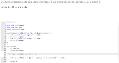 Solved Use Function Getuserinfo To Get A Users Information