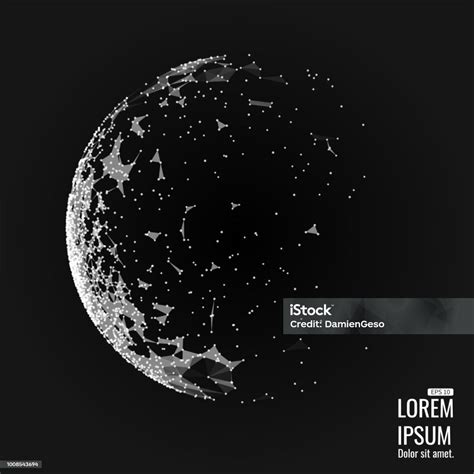 추상적인 3d 조명 왜곡 메쉬 구체 네온 간판입니다 미래 기술 Hud 요소입니다 우아한 추상적인 영역 파괴 큰 데이터 시각화