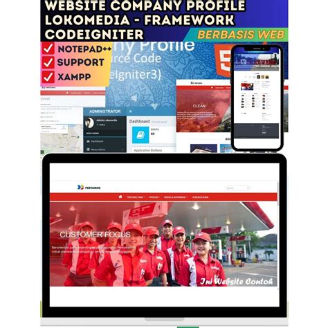 Jual Source Code Full Website Company Profile Lokomedia - Framework CodeIgniter 3 | Shopee Indonesia