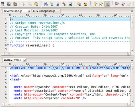 Vertical And Horizontal Split Window Text Editing In Ultraedit For Linux