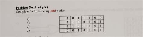 Solved Problem No 4 4 Pts Complete The Bytes Using Odd