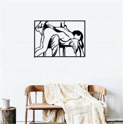 Bondage Sex Metal Wall Art Erotic Art Couple Gift Femdom Bedroom Decor Metal Art Comission