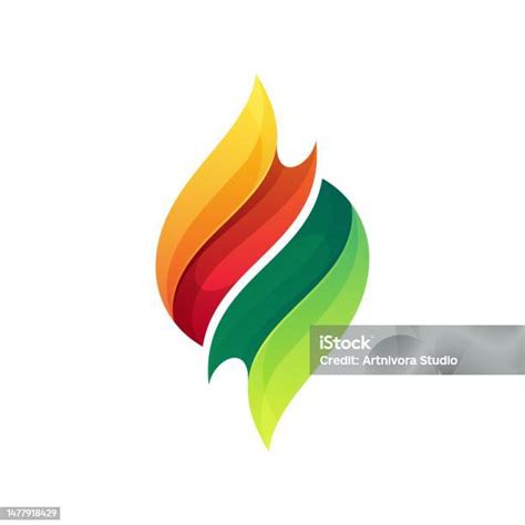 Vector Illustration Flame Gradient Colorful Style Stock Illustration