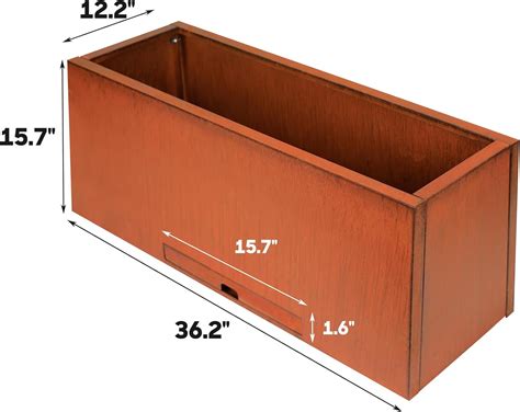 Worth Corten Steel Rectangular Planter Box Pre Rusted Heavy Duty
