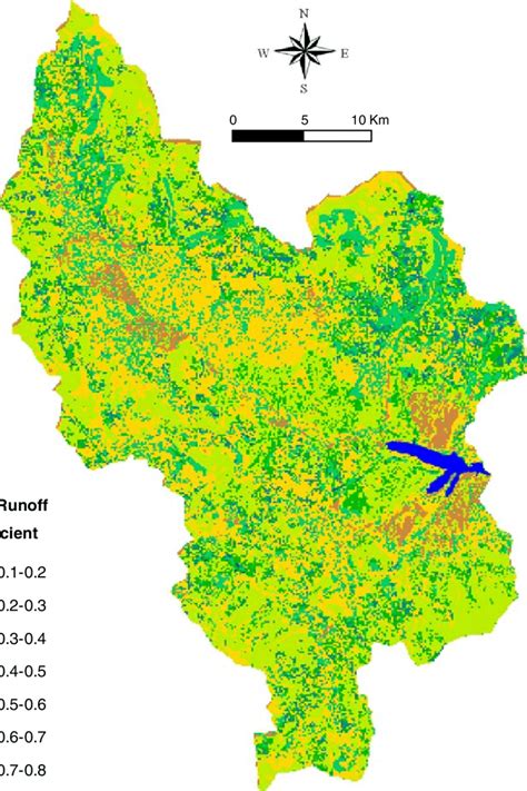 Map Of Surface Runoff Coefficient C Coefficient Calculated For The Download Scientific
