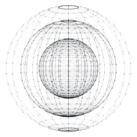 Wireframe Polygonal Element D Sphere With Connected Dots Stock Vector Illustration Of