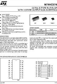 M74hc574 Datasheet Octal D Type Flip Flop With 3 State Output Non