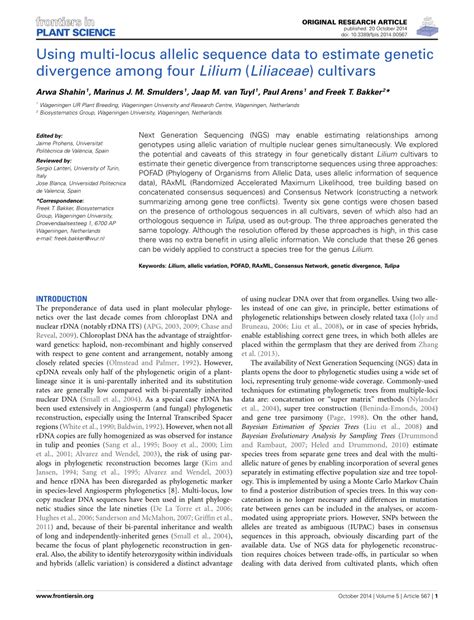 pdf using multi locus allelic sequence data to estimate genetic