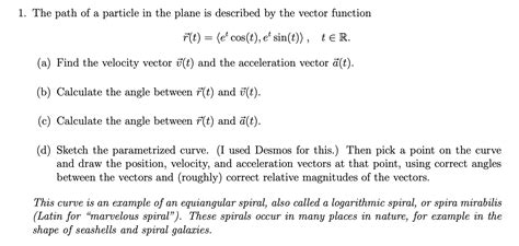 Solved The Path Of A Particle In The Plane Is Described By Chegg