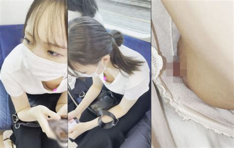 【神盗撮】電車内で見れるこういう「乳首ポロリ」が一番エロい…（画像あり） ポッカキットポッカキット