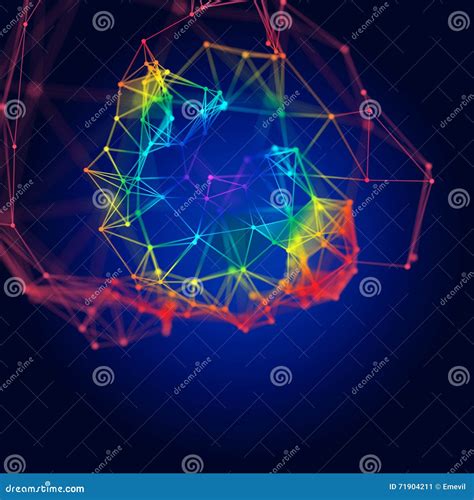 Abstract Molecular Structure On Dark Background Stock Illustration