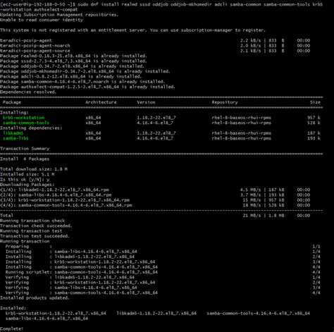 steps to join add rhel 8 to active directory services windows server