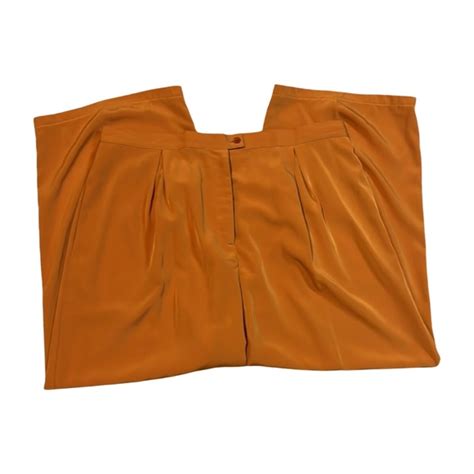 Albert Nipon Pants And Jumpsuits Vintage Albert Nipon Pearl Golden Yellow Wide Leg Trousers