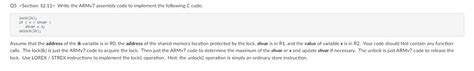 solved q5 write the armv7 assembly code to implement