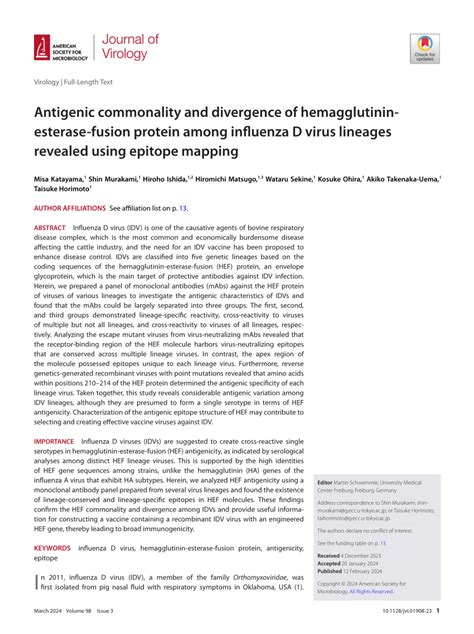 Pdf Antigenic Commonality And Divergence Of Hemagglutinin Esterase Fusion Protein Among
