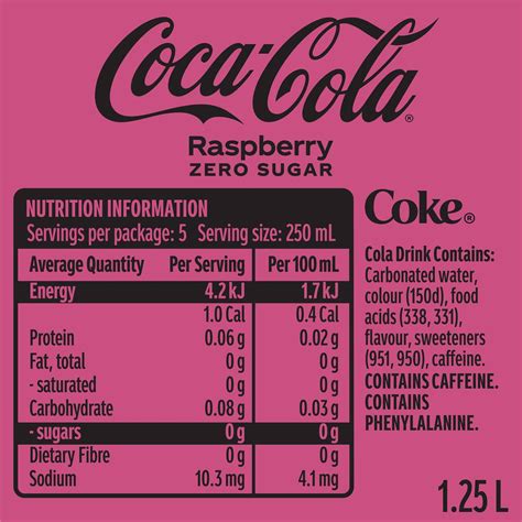 Coca Cola Zero Sugar Raspberry Soft Drink Bottle 125l Woolworths
