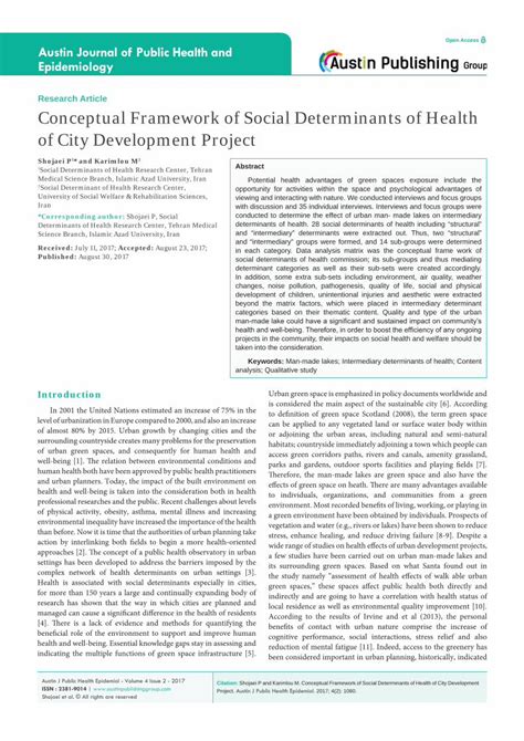Pdf Conceptual Framework Of Social Determinants Of Health Of