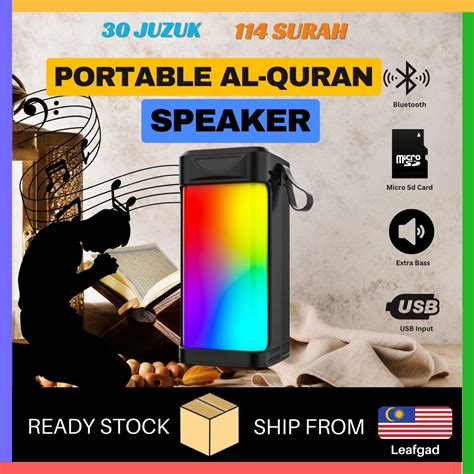 Ready Stock Proocam Bluetooth Speaker Al Quran Full Led Mah Juzuk Zikir Nasyid Micro Sd