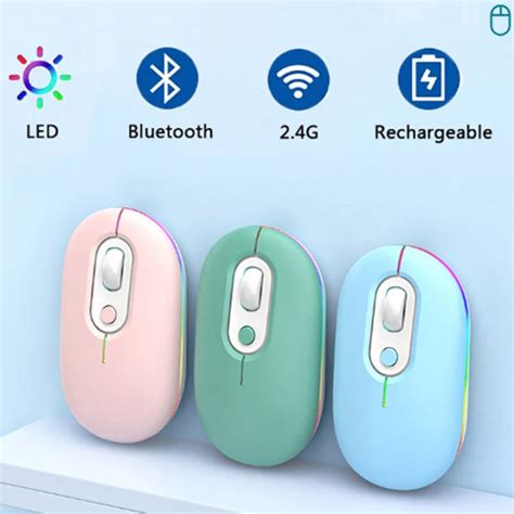 HZ Bluetooth Wireless Silent Mouse RGB Rechargeable Mice Wireless Computer Mause LED Backlit