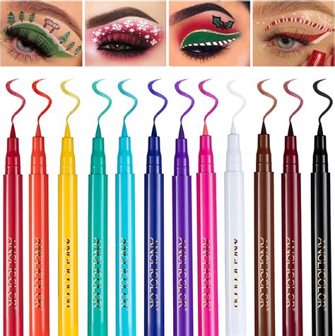 12pcs Matte Colored Liquid Eyeliners Delineador De Ojos De Colores Set Colorful Eye