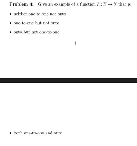 Solved Problem 4 Give An Example Of A Function Hn→n That