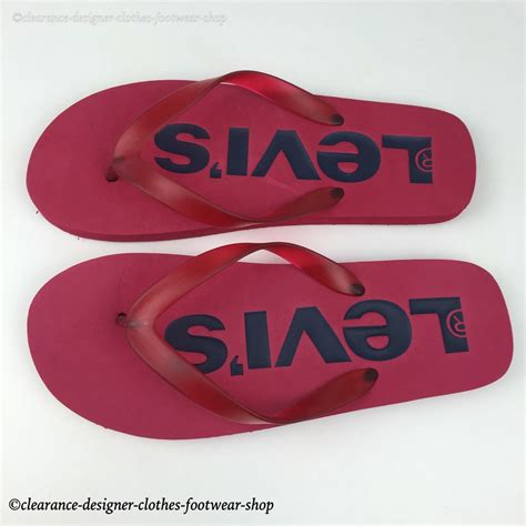Levis Flip Flops Mens Thong Sandal Summer Beach Red Navy Levis Sandals