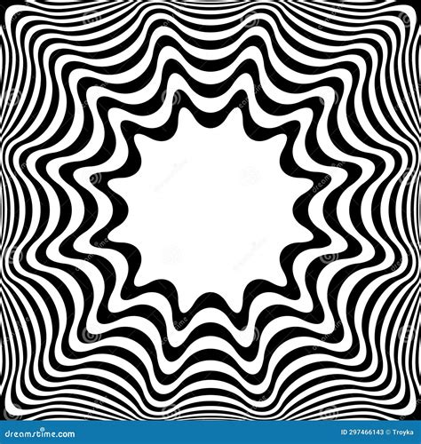 Abstract Op Art Wavy Lines Pattern With 3d Illusion Effect Stock Vector