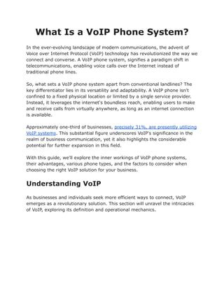What Is A VoIP Phone System Pdf