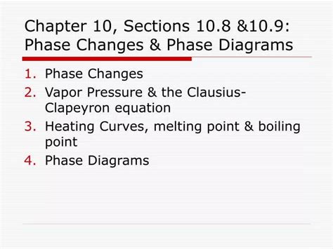 PPT Chapter Sections Phase Changes Phase Diagrams PowerPoint Presentation