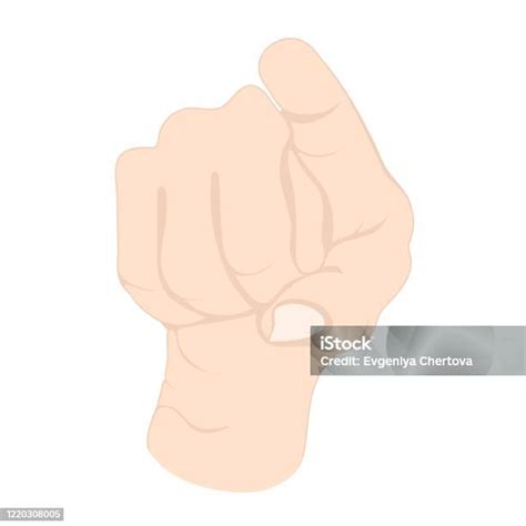 손 제스처 당신을 가리키는 기호와 손가락 손목 언어 아이콘 로고 기호 감정 흰색 배경에 격리 된 구부러진 손가락을 그리기 벡터 일러스트레이션 가리키기에 대한 스톡 벡터 아트