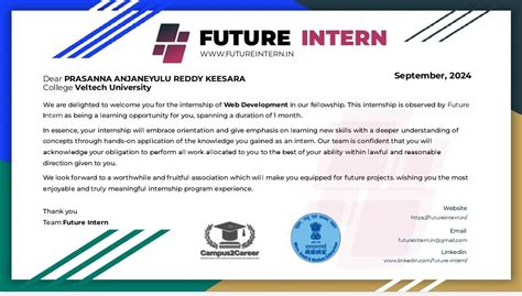 Prasanna Reddy Keesara On Linkedin Internship Webdevelopment Futureintern Learningandgrowing