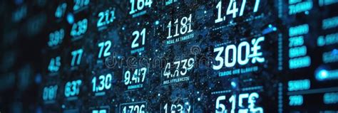 Dynamic Stock Market Display With Currency Symbols And Digital