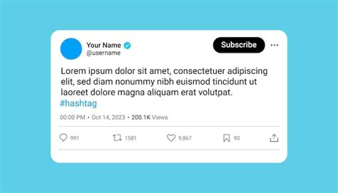 maqueta de publicación o tweet de x o twitter con vector de texto
