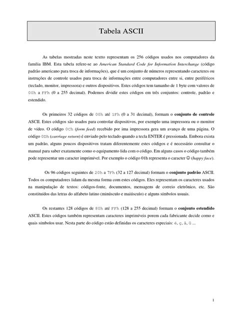Tabela Ascii Pdf