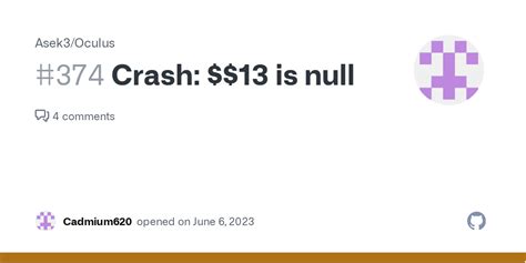 Crash Is Null Issue Asek Oculus GitHub