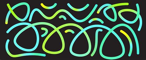 다채로운 그라데이션 루프와 구불구불한 선이 설정됩니다 물결 모양의 추상적 인 긴 모양 모음 장식용 산성 색상 낙서 벡터가 소용돌이칩니다 카니발 그라데이션 스트로크 배경