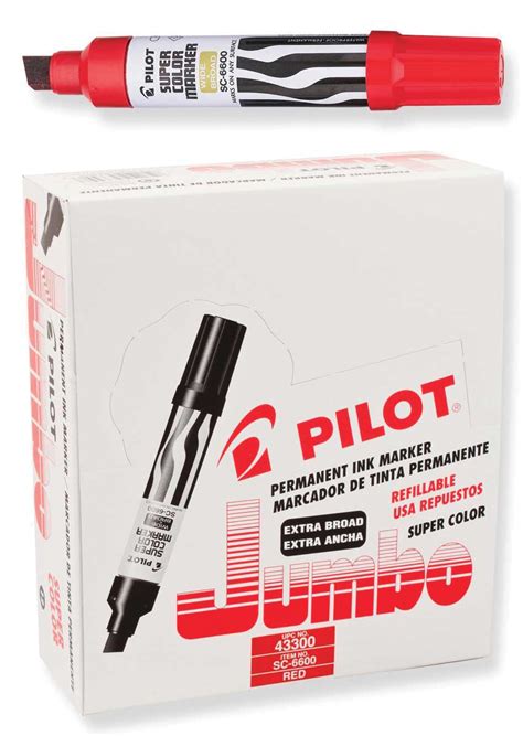 White Cap Pilot Red Chisel Jumbo Permanent Marker