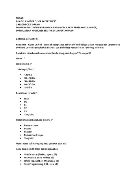 Kuesioner User Acceptance Pdf