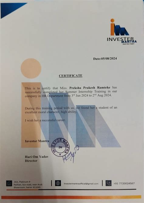 Preksha Ramteke On Linkedin Internship Learningjourney Professionalgrowth Careerdevelopment