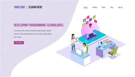 Premium Vector Developing Programming Technologies Technology Process Of Digital Software