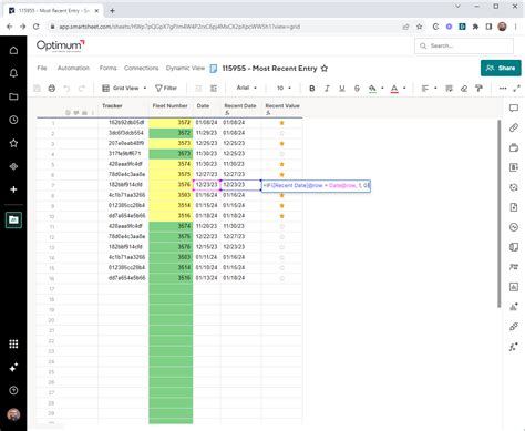Finding The Most Recent Entry Smartsheet Community