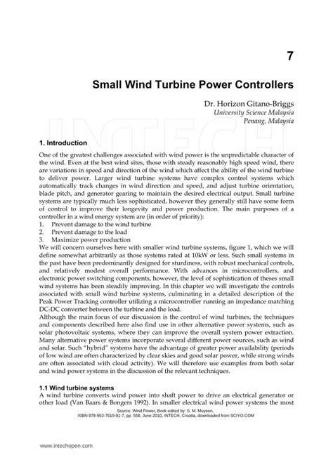 Pdf Small Wind Turbine Controllers Dokumentips