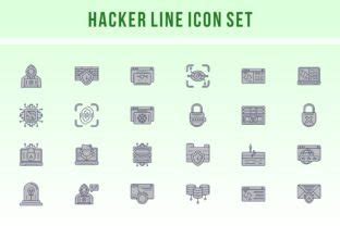 Hacker Line Icon Set Graphic By Graphic Nehar Creative Fabrica