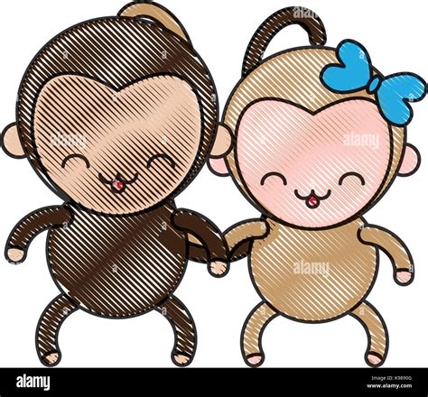 Cute Monkey Icon Stock Vector Image Art Alamy