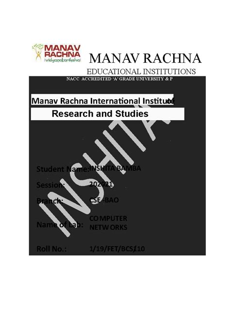 Cn File Computer Network Practical File Btech 2nd Year 4th Semester 18 19 Practicals Manav