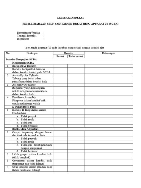 Lembar Inspeksi Scba Pdf