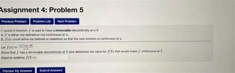 solved assignment 4 problem 5 previous problem problern