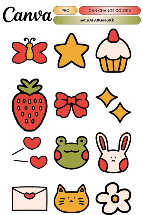 Canva Elements Canva Elements Keyword Doodle Cute Bold Outline Kawaii Garabatos