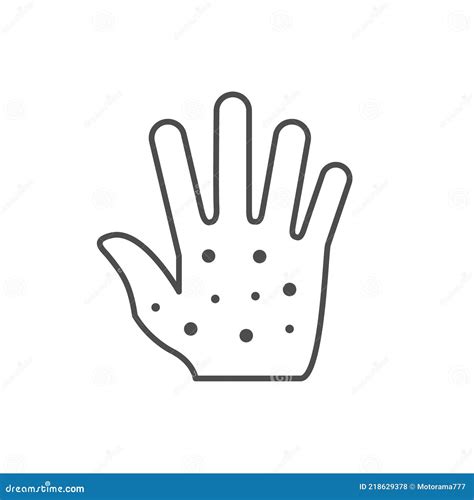 Skin Rash Line Outline Icon Stock Vector Illustration Of Icon Infection 218629378